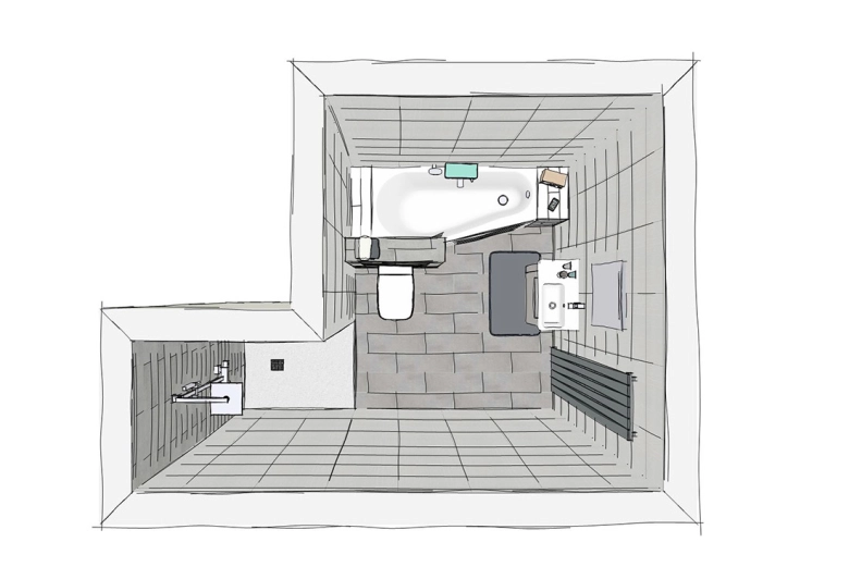 Kleine badkamer met bad - Baden+