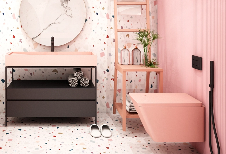 Terrazzo toilet inspiratie - Van Veen Tegels & Sanitair