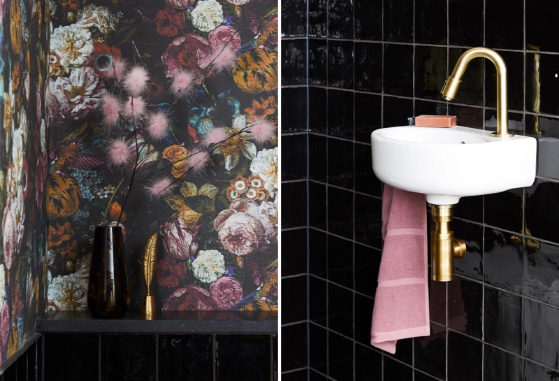 Toilet inspiratie: Wc met behang - De Wilde Tegels en Sanitair