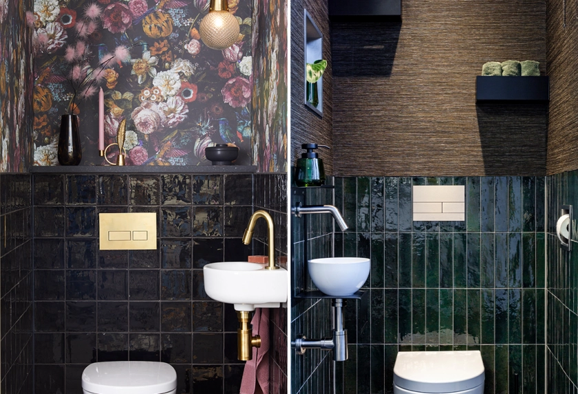 Toilet inspiratie: Wc met behang - Van Veen Tegels & Sanitair