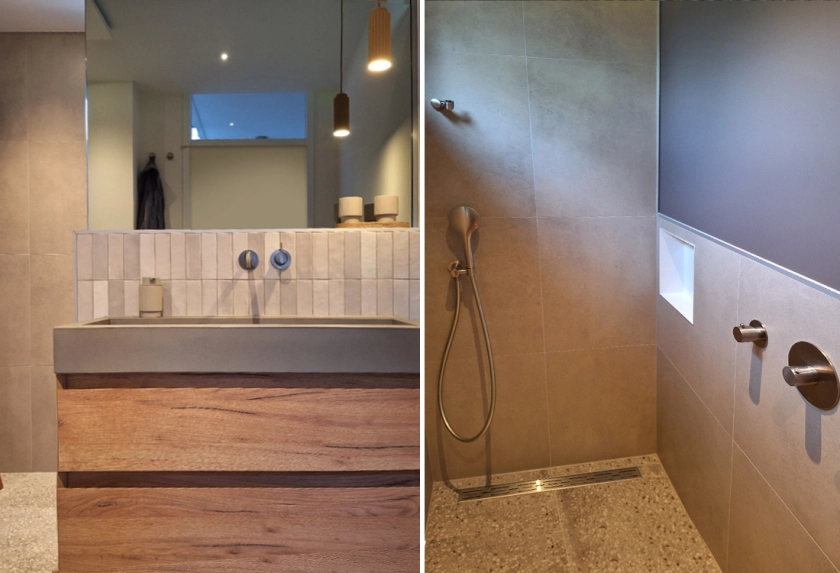 Kleine badkamer inloopdouche en wc - Badkamerstudio Roggeveen